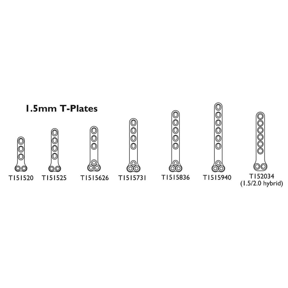 1.5mm T-Plates : Compression (UK Import) – Surgical Systems